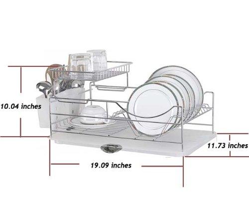 Sakura Two-tiers Compact Dish Rack / Kitchenware Dish Drying Rack / Di ...